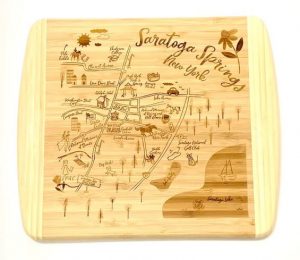 Saratoga Map Bamboo Cutting Board - Impressions of Saratoga